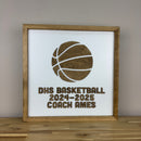 CUSTOM Write-On BASKETBALL Coach Appreciation Gift | 16x16 inch Sign ...