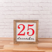 December 25 Christmas Sign – 8x8 Inches – Red & Black 3D Laser-Cut Let ...