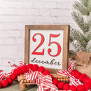 December 25 Christmas Sign – 8x8 Inches – Red & Black 3D Laser-Cut Let ...