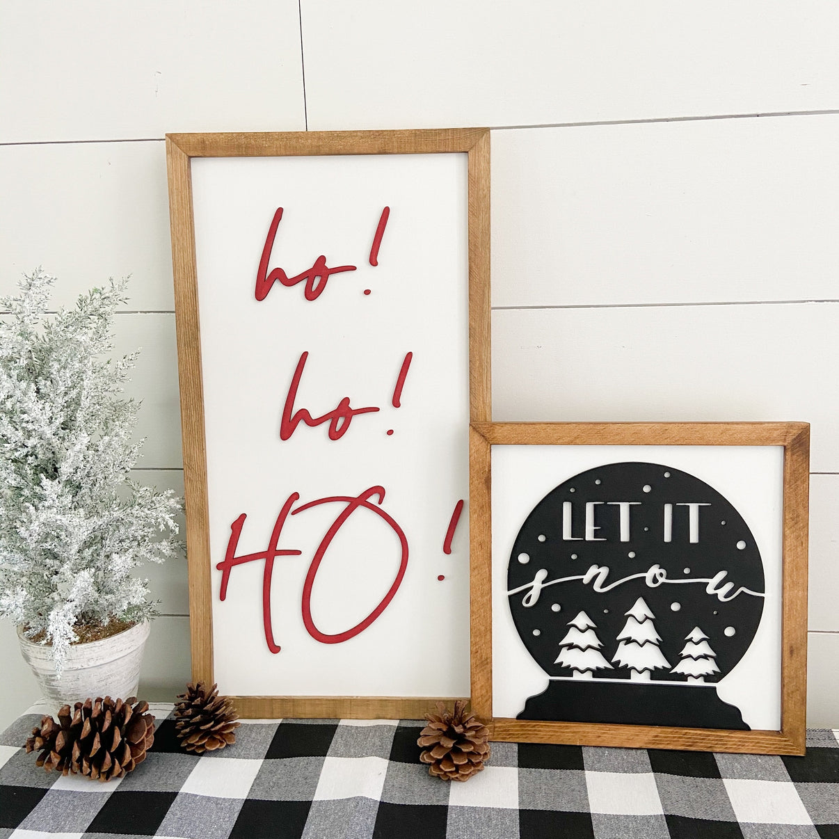 Ho! Ho! Ho! | 11x21 inch Wood Framed Sign – The Handmade Sign Co.