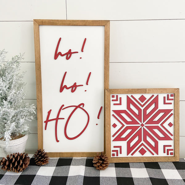 Ho! Ho! Ho! | 11x21 inch Wood Framed Sign – The Handmade Sign Co.