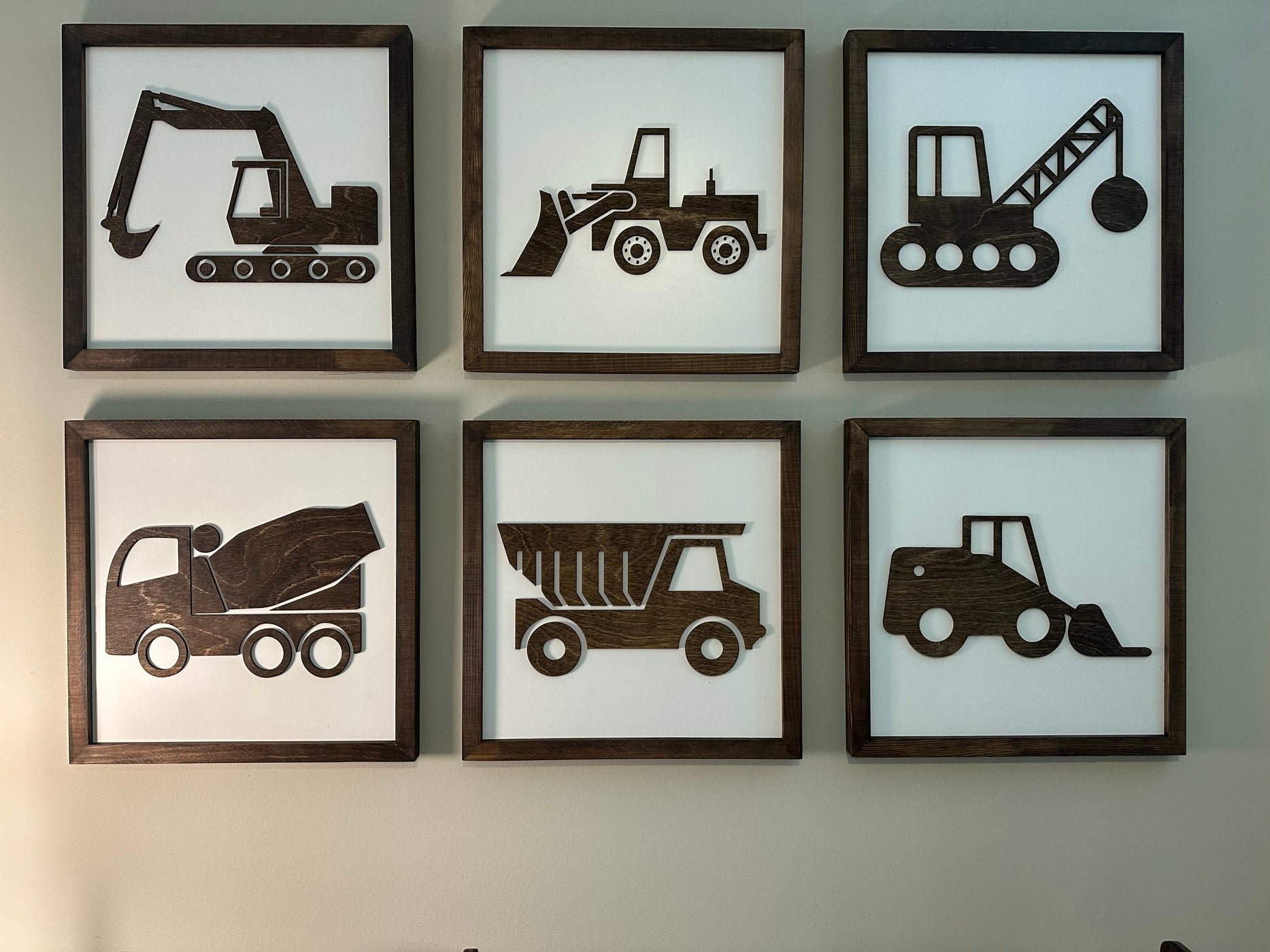 Construction Truck | 11x11 inch Wood Sign | Construction Room Decor ...