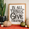 Give Thanks Wood Sign – “In All Things Give Thanks” Rustic Fall Wall D ...