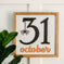 October 31 Halloween Sign – 11x11 Laser Cut Wood Decor, Neutral Fall A ...