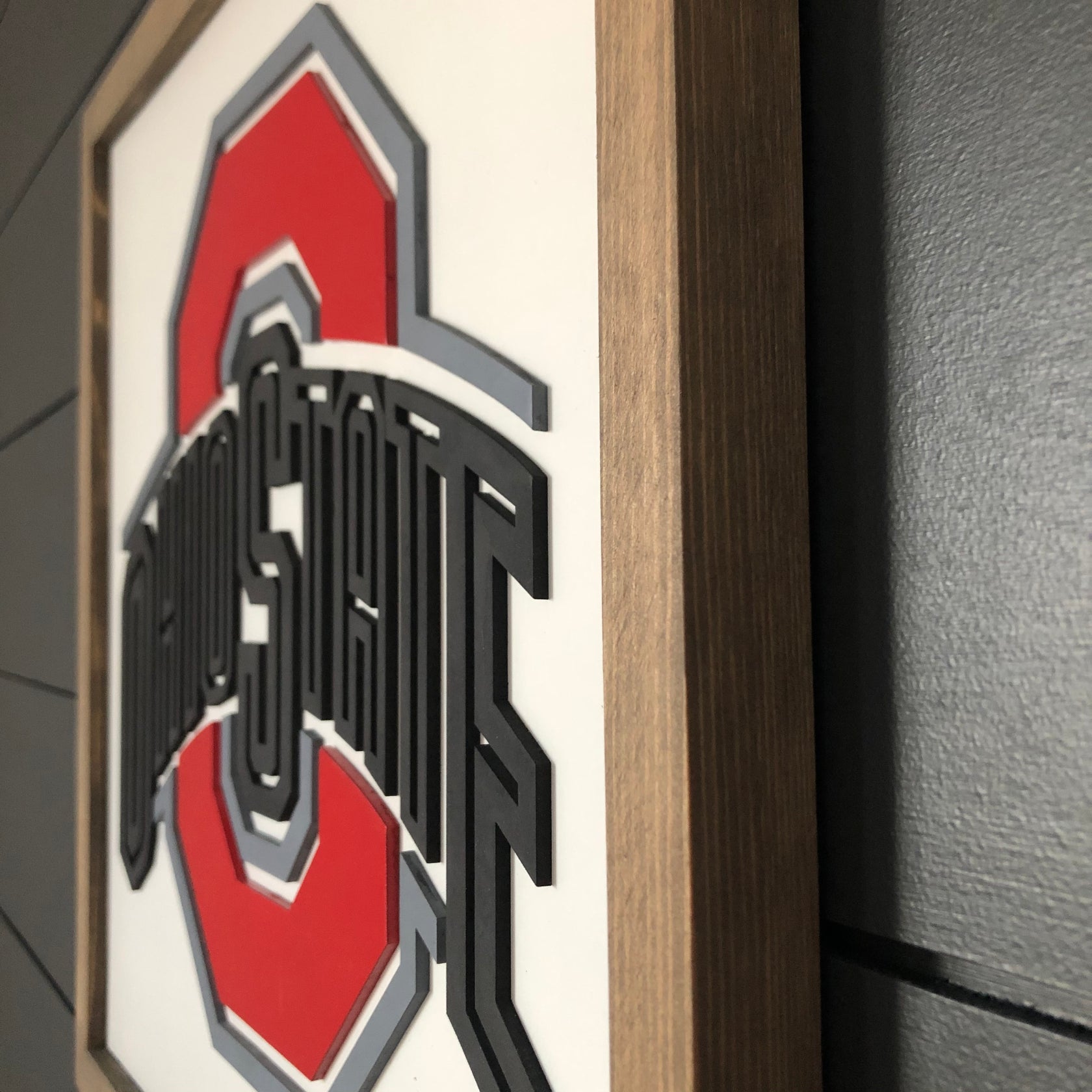 Ohio State Logo | 16x16 inch Wood Framed Sign | 3D Lettering – The ...