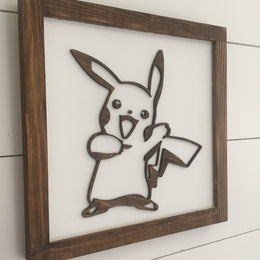 Personalized Pokémon Wood Sign – Custom Bedroom Decor Featuring Pikach ...