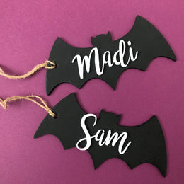 Halloween Personalized Bat Tag – The Handmade Sign Co.